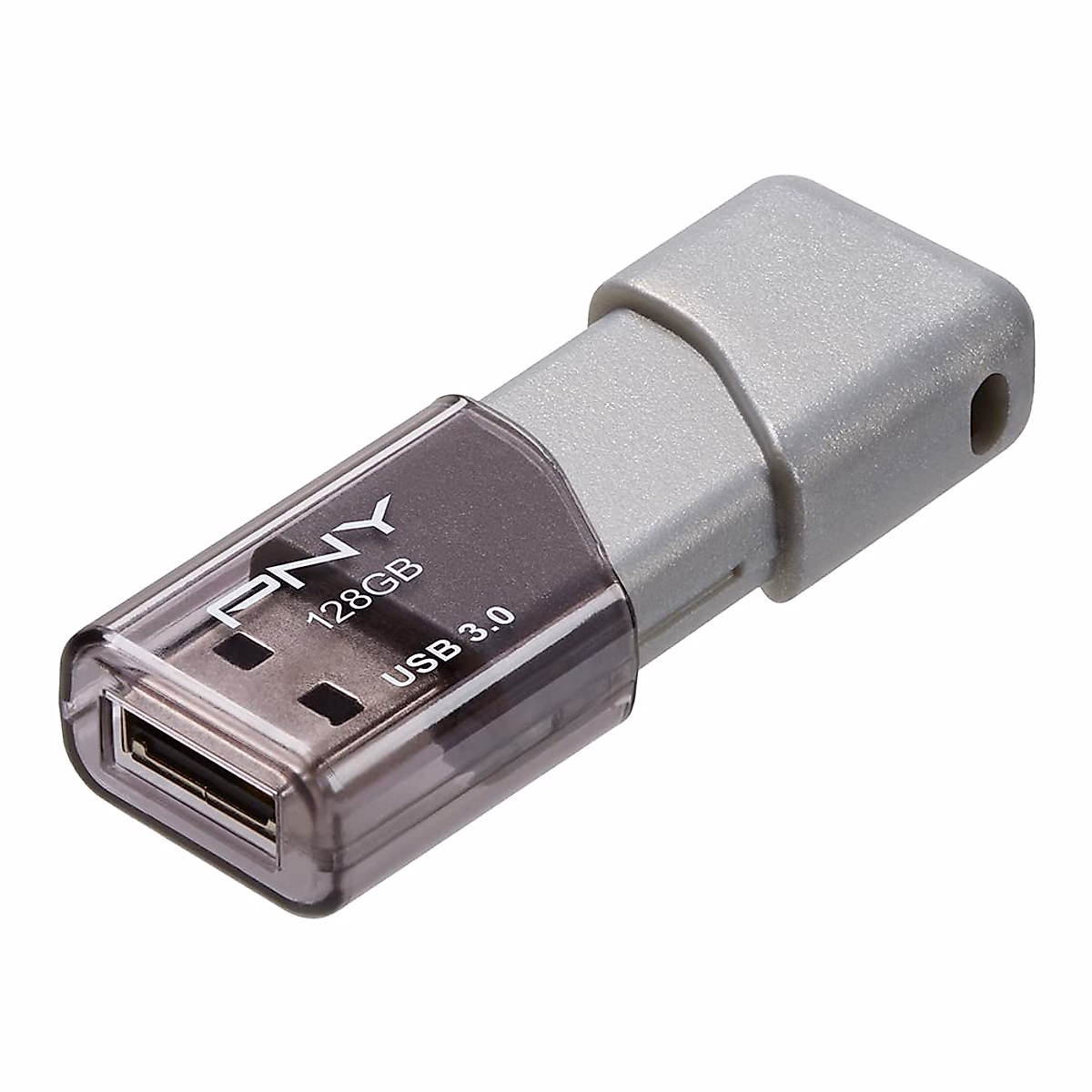 PNY 128GB Turbo Attache 3 USB 3.0 Flash Drive, Grey (Pack of 1)