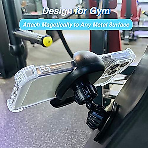 ARMOLABX Gym Magnetic Phone Holder Mount, Magnetic Phone Holder for Gym Attach to Metal Surface, [Big Phones & Thick Cases Friendly] Gym Phone Holder Compatible with All Smartphones