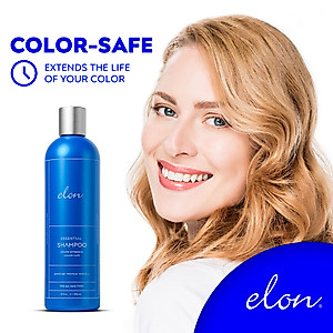 Elon Essential Shampoo for Damaged Hair — For Dry Hair, Color-Safe & Color-Extending Hair Repair & Hydrating Shampoo — Sulfate Free & Paraben Free (12 Fl Oz)