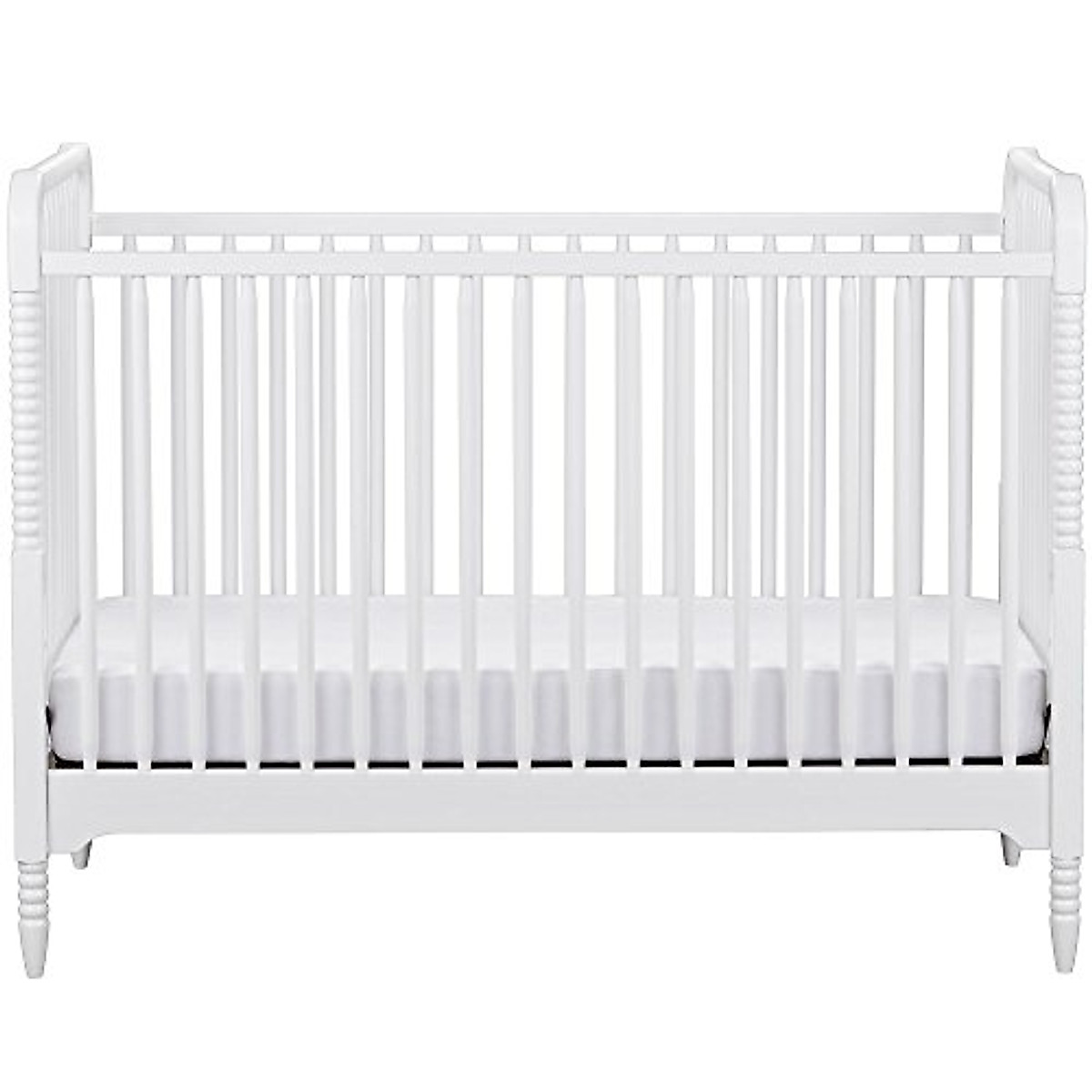 Little Seeds Rowan Valley Linden Wooden Baby Crib with Spindle Work in White