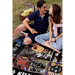 KISS Blanket KISS Kitty Faces Photo Music Band Super Soft Fleece Throw Blanket 48" x 60" (122cm x152cm)