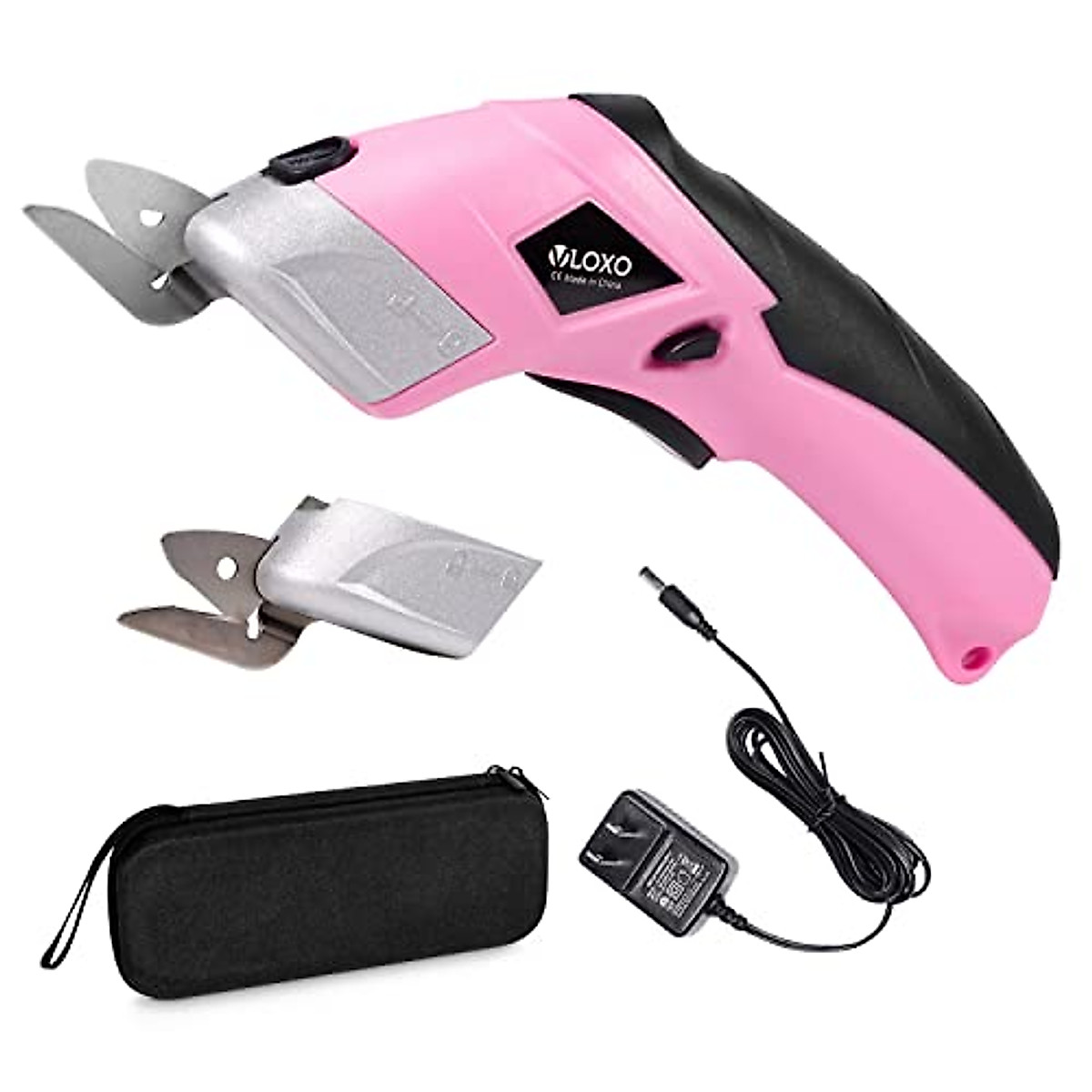 VLOXO 3.6V Cordless Electric Scissors with 2 Blades & 4.2V Rotary Fabric Cutter