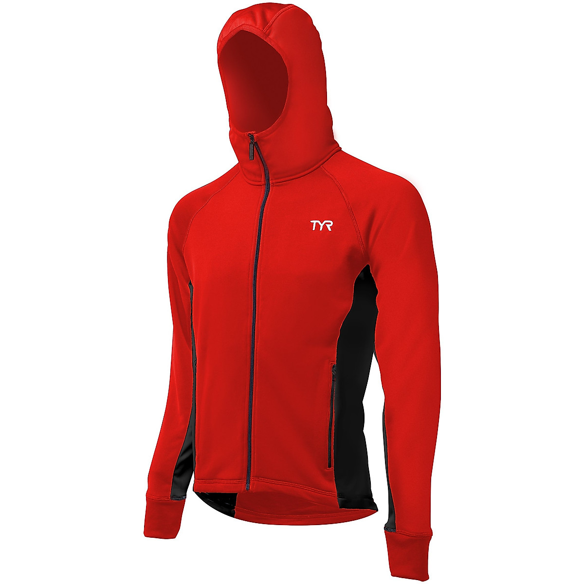 TYR 640WAMJC2AXS Men's Alliance HD Warmup Jacket, Red/Black, X-Small