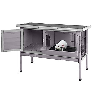 Rabbit Hutch Indoor Rabbit Cage with Metal Wire Pan,Outdoor Bunny cage with Pull Out Tray