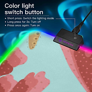 Large RGB Gaming Mouse Pad Pattern Turtles Sea Stars Corals Wallpapers Glowing Extended Mousepad 35.4x15.7in, Soft Anti-Slip Rubber Base Luminous Mouse Mat for Pc Laptop, Gaming, Office, Home