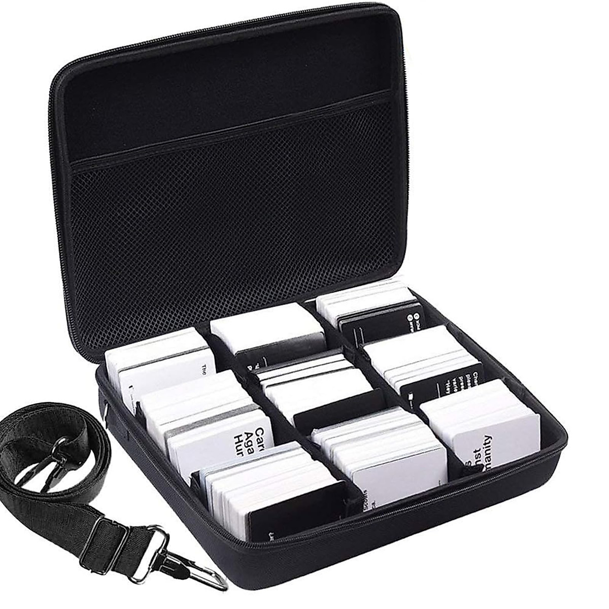 PAIYULE Large Football Card Game Case Storage Holder for 2500+ Cards, Fits for Main Card for C. A. H, Baseball Basketball Sport Card Box for PM TCG, for TMG,and More Card Games-(Bag Only)(Black)