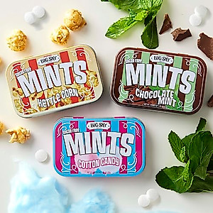 Big Sky Sugar Free Cotton Candy Mint Candy, 50g Tin - 6 Count Display Tray