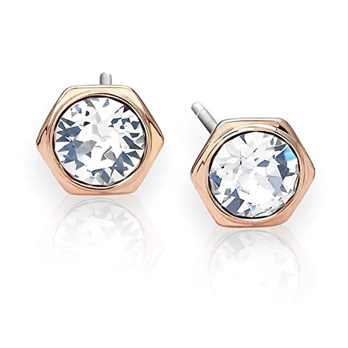 SWAROVSKI Crystal Rose Gold Pierced Stud Earrings