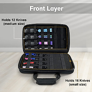 ProCase Knife Display Case for Pocket Knives, 69 Slots EDC Mini Knife Storage Holder Box, Butterfly Cuchillo Collection Organizer, Folding Knife Pouch Carrier Bag Protector for keeping Knives -Black