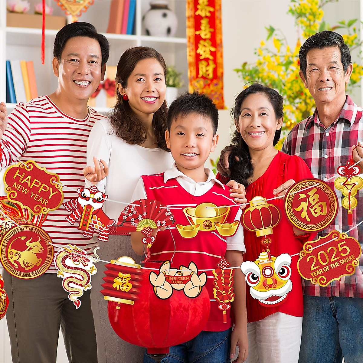 Year of Rabbits Garland 2023 Chinese New Year Flag Banner Happy New Year Decoration China Party Spring Chinese New Year Banners Garland (rabbits)