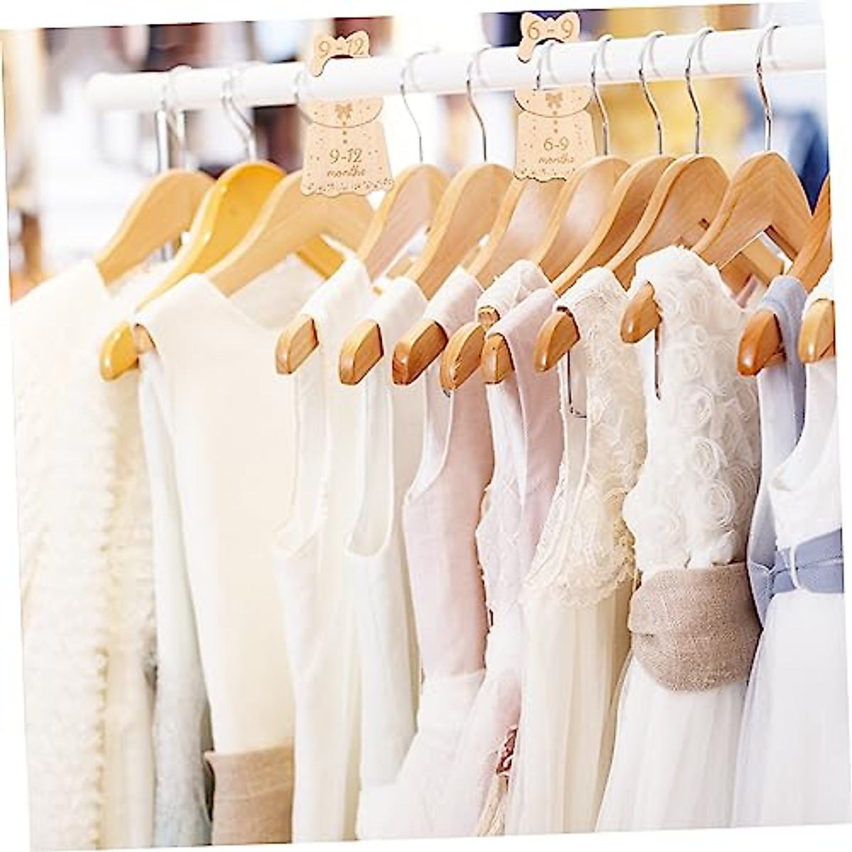 Cabilock 7pcs Closet Divider Kids Wooden Hangers Toddler Hangers Hangers Closet Dividers Baby Hangers Baby Closet Organizer Wood Clothes Rail Wardrobe Baby Hangers for Closet