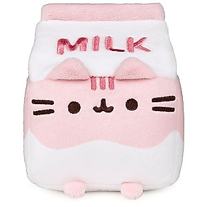 GUND Pusheen Strawberry Milk Plush Cat Stuffed Animal for Ages 8 and Up, Pink/White, 6”