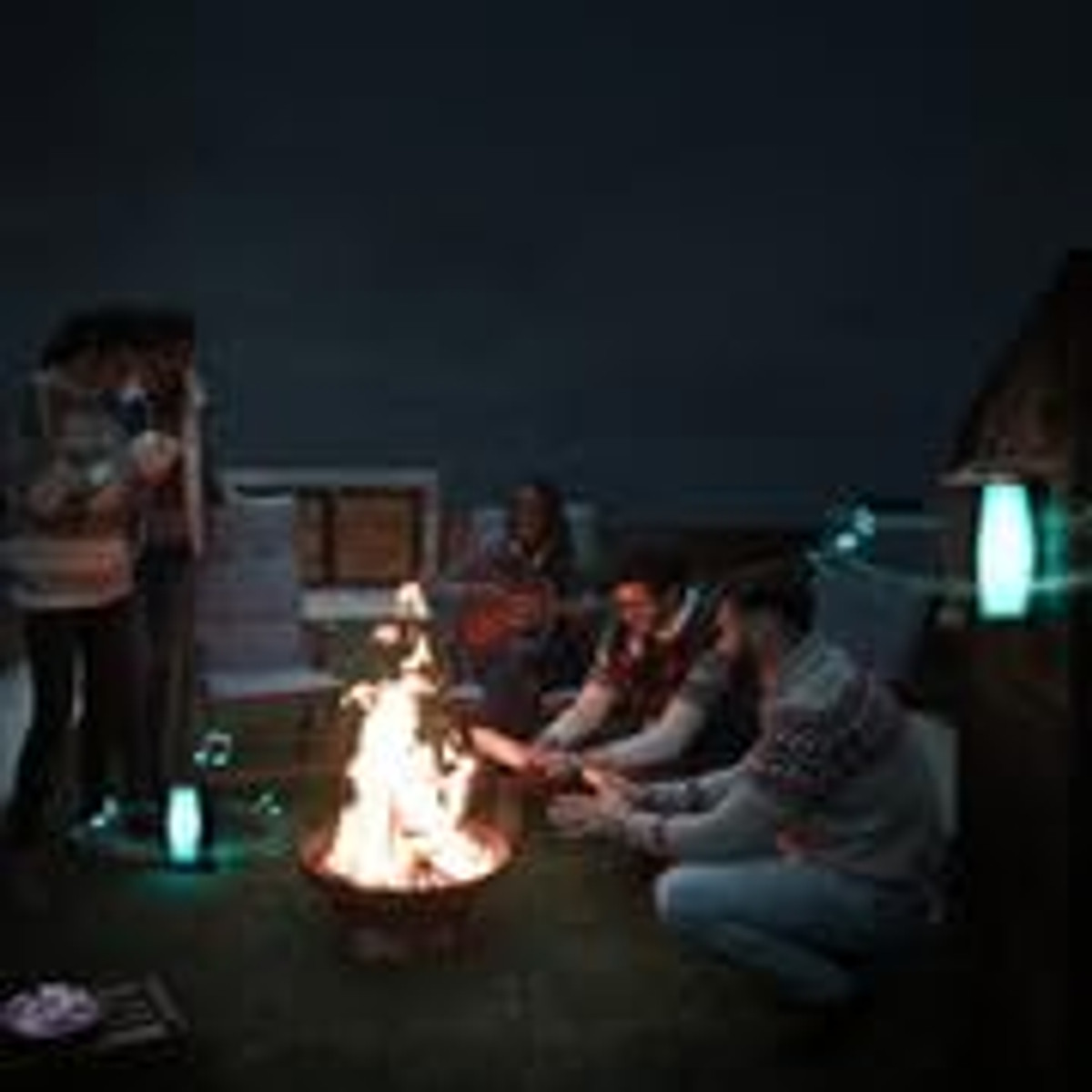 Onforu Outdoor Bluetooth Speakers Waterproof, True Wireless Stereo Lantern Speaker with RGB LED Lights, 2 Pack 50W Led Flame Speaker, Dual Pairing, 20H Playtime, Enhanced Bass for Patio Garden Decor