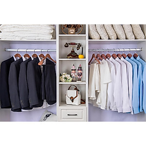 American Red Cedar Wooden Coat Suit Hangers, Wood Skirt Dress Hangers, Smooth Cut Notches- 360°Flexible Hook- Solid Non-Slip Bar 10 Pack-Natural - HL03N