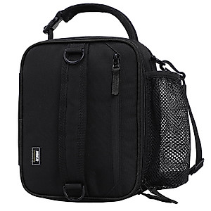 MIER Insulated Lunch Box Bag Expandable Lunch Pack for Men, Women, Without Water Bottle Holder, Black