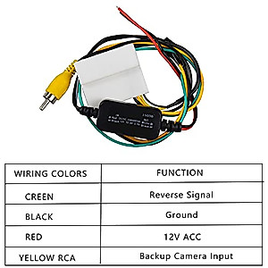 Backup Camera Retention Wire Harness UX-NI006 for Nissan Frontier Juke Rogue Sentra Cube Murano Quest Leaf ,Includes 12v to 6v Converter