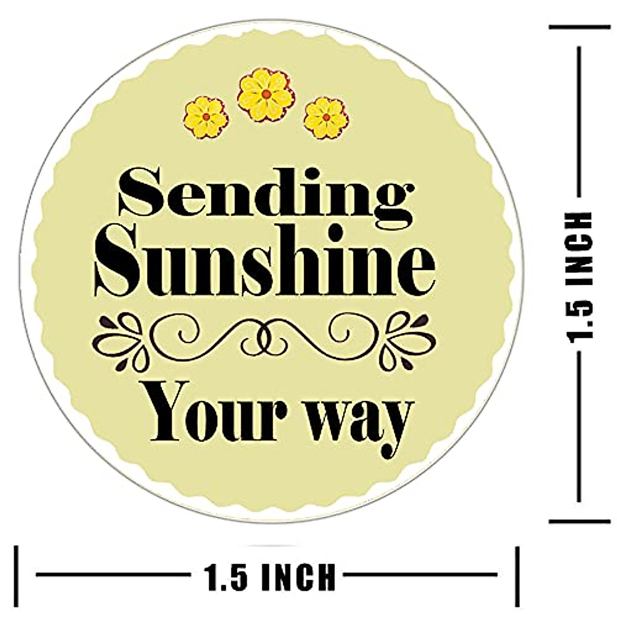 YOUOK Sending Sunshine Your Way Stickers,1.5 inch Sunshine Thank You Themed Labels for Small Business,Handmade Goods Packaging ,Envelopes, Postcards Mail(500PcsRoll)