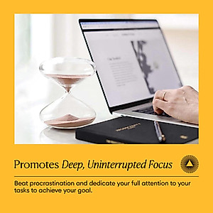 Mindful Focus 30-Minute Hourglass Sand Timer, Desk Timer for Productivity and Time Management, Minimalist Hourglass Timer, Hour Glasses Decorative Gifts, 3.3 (L) x 2.9 (W) inches - Intelligent Change