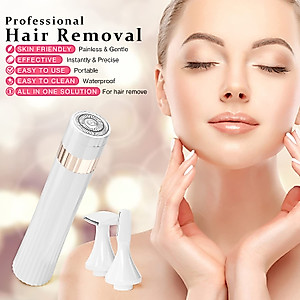 Raymeefa Rechargeable Facial Hair Removal for Women,Electric Shaver for Women Facial Hair Chin Neck Legs Bikini-line,Painless Face Electric Razor,Portable Eyebrow Trimmer Bikini Trimmer for Women