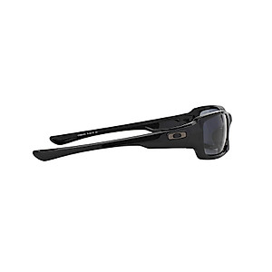 Oakley Men's OO9238 Fives Squared Rectangular Sunglasses, Polished Black/Grey, 54 mm