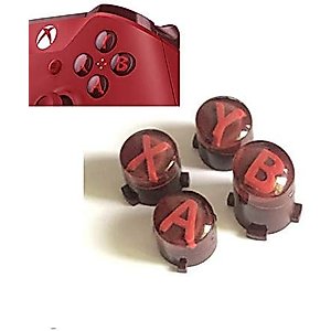ABXY Button Kit Bullet Buttons Levers Mod Kit for Xbox One Xbox One S Xbox One Elite Controller Replacement (Dark Red)
