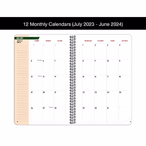 Dated High School Student Planner 2023-2024 Academic School Year, Small (5.5" by 8.5") Block Style Datebook with Campus Cover