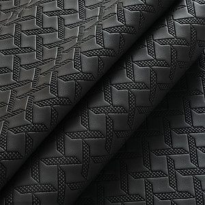 Marine Vinyl Fabric, Upholstery Faux Leather, 1.0mm Thickness, 61" Width (59" Usable), Perfect for Cars, Outdoor Yachts, and Home Furniture(Black,Pre-Cut 36"x61")