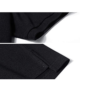 WOAIXIA US Army Retired Embroidered Short Sleeve Polo Shirts Classic Embroidery Men's Polo Shirt (Black,XL,X-Large)