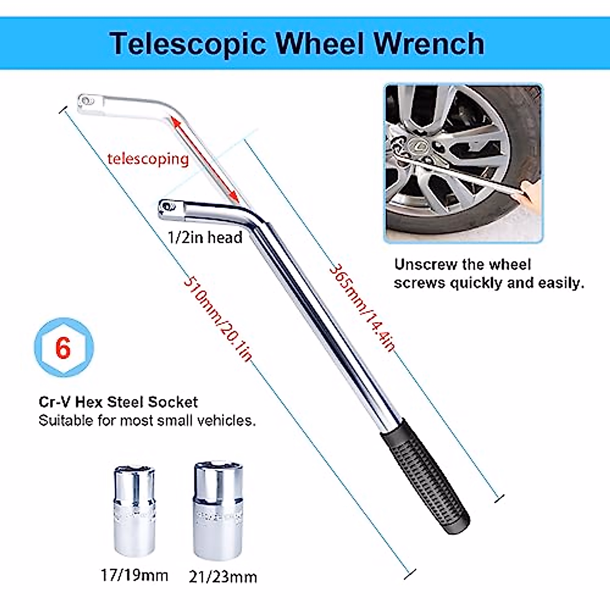 AUTOINS Scissor Jack Set- 2 Ton (4409 lbs) Car Jack Kit Auto - Smart Mechanism with Hand Crank/Wrench/Lug Wrench Thickened Base for Car SUV MPV