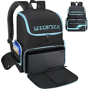 Travel Carrying Backpack Compatible with Xbox Series X/S, Travel Bag with 2 Separate Large Storage for Console 15.6" Laptop Controller Headset, Multiple Separate Pockets for Gaming Accessories