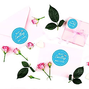 Best Smelling Mail Ever Sticker 1.5 Inch Happy Mail Envelope Labels - Decorative Sealing Labels 500Pcs Happy Mail Stickers for Christmas Gifts,Small Business,Package,Boutique Shipping Supplies