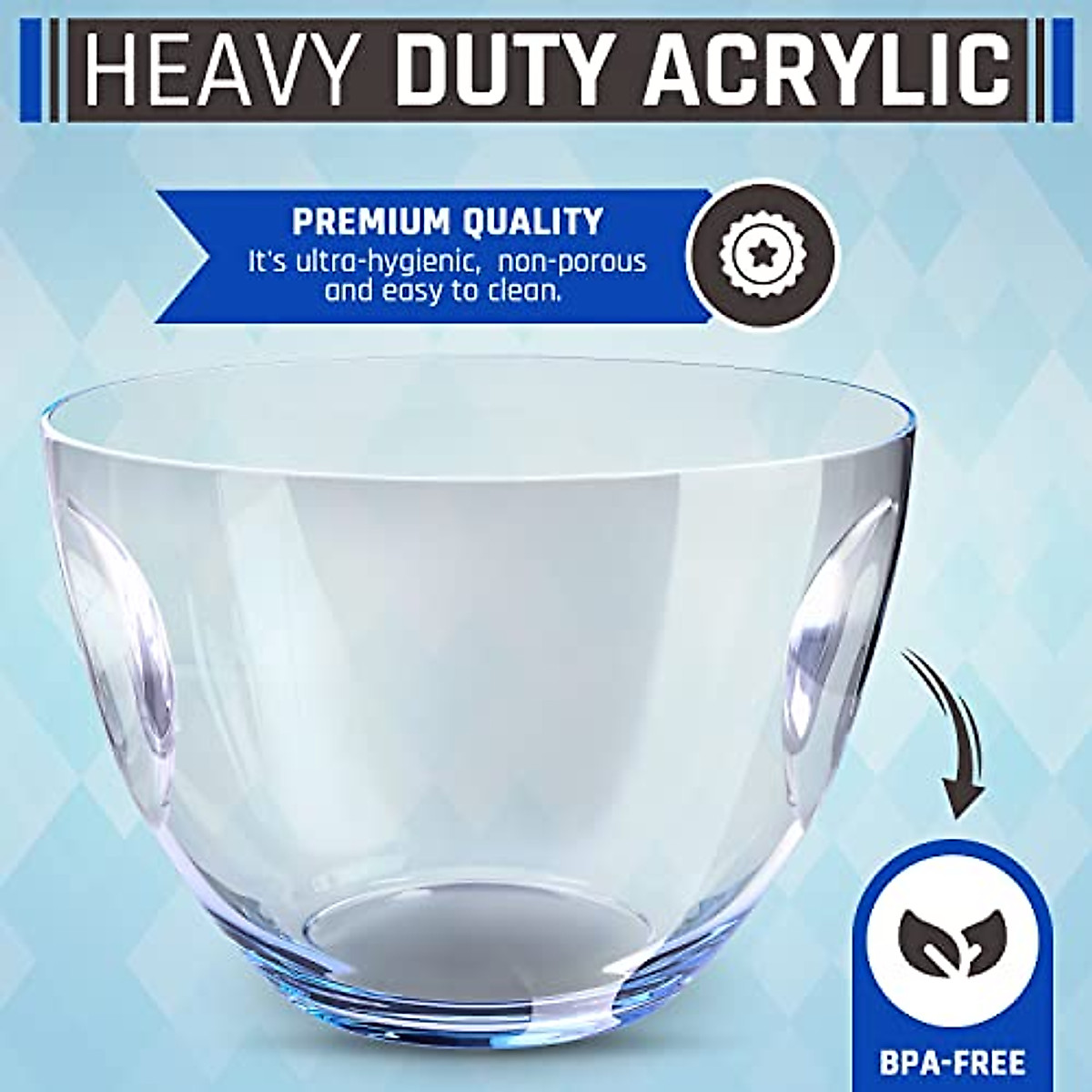 Ice Buckets for Parties - Ice Bucket - 5 Liter Clear Acrylic Champagne Bucket with Easy-to-Carry Handles - Indoor and Outdoor Parties