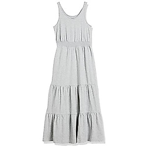 Amazon Essentials Women's Sleeveless Elastic Waist Summer Maxi Dress (Available in Plus Size), Light Grey Heather, X-Large