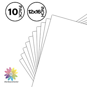 Mat Board Center, 10 Pack 12x16 White Backing Boards, Cardboard for Arts, Prints, Frames, Photos and More