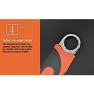 Edward Tools Pro 8" Adjustable Wrench - Carbon Steel Adjusting Design - Crescent Pro Grip for Greater Leverage - Locking Adjustable Width - Spanner Handle