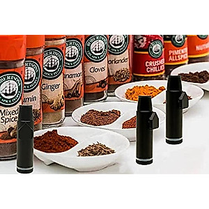 OMO Metal Ieak-proof Bottle (2nd Generation Upgrade Version) (Black）Portable Pepper Shaker (3 pack)