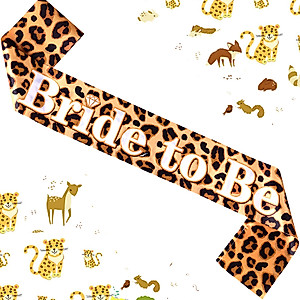 Balterever Cheetah Bachelorette Decoration Leopard Bachelorette Bride to be Sash Favor Sash Jungle Safari Bachelorette Party Decor for Women Wild Bachelorette Bridal Shower Engagement Bday Party Decor