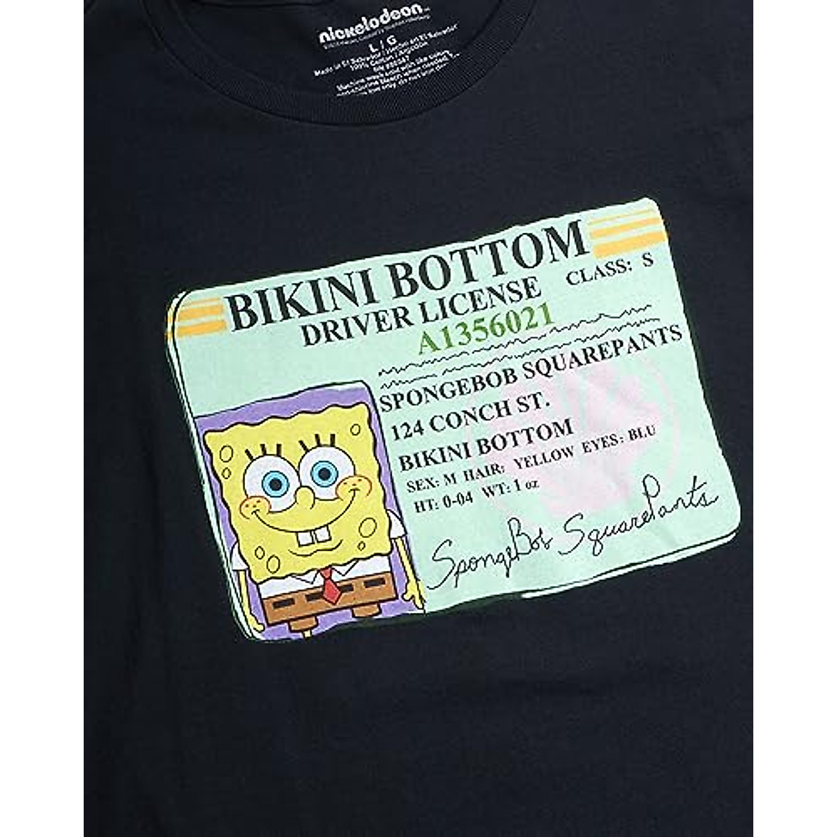 Nickelodeon Men's Graphic Tee - Spongebob Squarepants and Patrick Star Bikini Bottom Short Sleeve T-Shirt (Sizes: S-XXL), Size X-Large, Spongebob Black