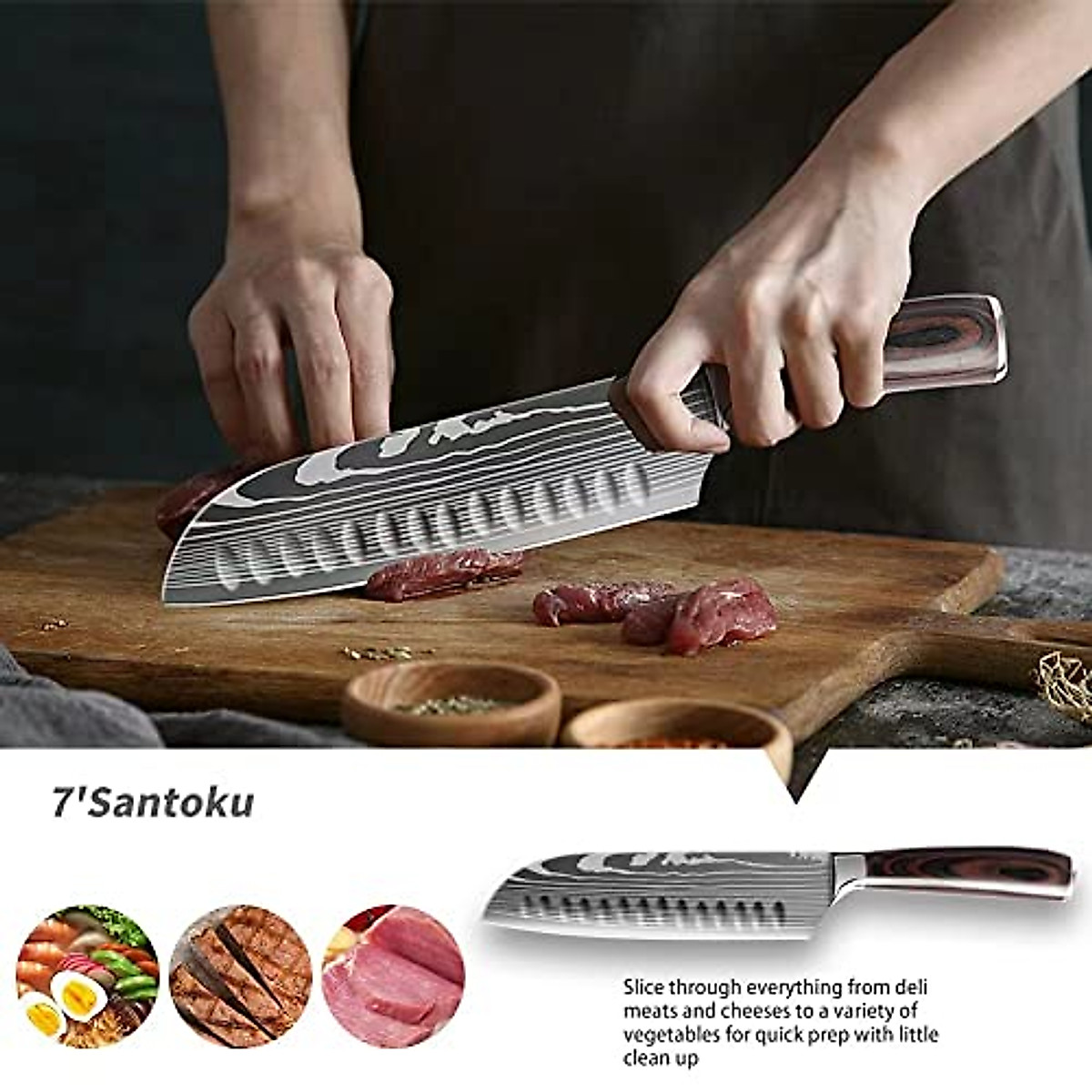 Hong Won Knife Set,3.5-8 Inch Set Boxed Knives,Premium German Stainless Steel Kitchen Knife,5 Pieces Knife Set-厨房刀套装