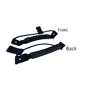 MARINE BOAT CANOE PAIR of BLACK RUBBER KAYAK CARRY HANDLE PADDLE PARK BUNGEE