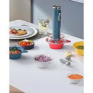 Cordless Food Chopper Electric, AYOTEE Portable Food Processor With USB Charging, Multi Speed Adjustable 2 Blades, 500Ml Bowl & 3 * 100Ml Bowl, Food Blender Suitable For Meat, Veggie, Nuts, Baby Food