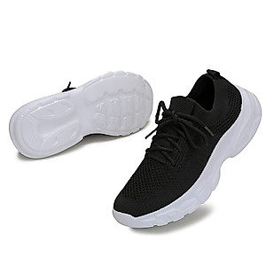Pt&Hq Slip On Womens Walking Shoes Lightweight and Breathable Casual Womens Fashion Sneakers with Memory Foam Insoles WhiteBlack 8