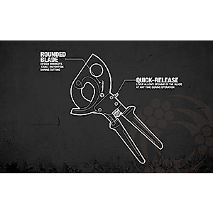 Southwire 58277740 Tools & Equipment CCPR400 Heavy Duty Compact Ratcheting Cable Cutters with Comfort Grip Handles, Easy to Use Quick- Release Lever, Steel Blades, 750 kcmil CU/1000 kcmil AL