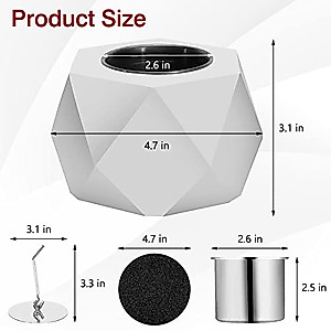 Table top Fire Pit Bowl - Long Time Burning Portable Concrete Tabletop Fireplace - Personal Cement Fire Bowl with Stylish Tabletop Decor for Patio Balcony, Gift for Mom, Dad, Grandma and Grandpa