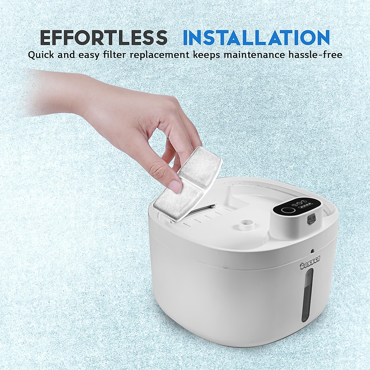 Replacement Filter for Tossca Pet Water Fountain | Advanced Filtration Pack of 6 Filters and 2 Sponges