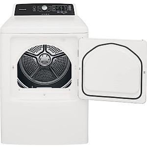 Frigidaire FFRE4120SW 6.7 cu. ft. Large Capacity Free Standing Electric Dryer, 10 dry cycles, Quick Dry, Active Wear, Sanitize, Eco Dry, Anti-Wrinkle, Reversible Door option, in White