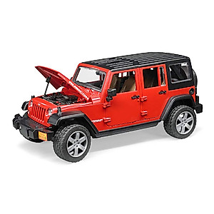 Bruder Toys - Recreational Realistic Jeep Wrangler Unlimited Rubicon with Openable Doors and Removeable Rear Seat (Color May Vary) - Ages 3+