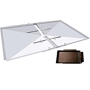 Replacement Grease Tray (24-27 inches width) and Heat Plate Set of 4 for Dyna-Glo BBQ Grill Models DGB494SPB, DGB495SDP, DGP495SDP-D, DGF493BNP, DGB495, DGB515, DGB610, DGF493, DGF510, DGF600