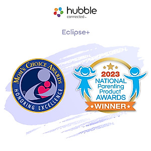 Hubble Eclipse+ Portable Soother, Kids & Baby Audio Monitor, 7-Color Night Light & Speaker, Push to Talk Connect, Digital Clock, Baby White Noise Machine, Sleep Trainer with Wi-Fi Connectivity