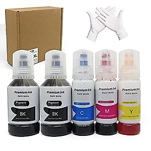 BJ-INK Compatible Ink Bottle Replacement for 502 T502 522 T522 Refill Ink ET-2760 ET-4760 ET-3710 ET-3760 ET-2700 ET-2750 ET-3700 ET-3750 ET-4750 ST-2000 ST-3000 Printer (5-Pack)
